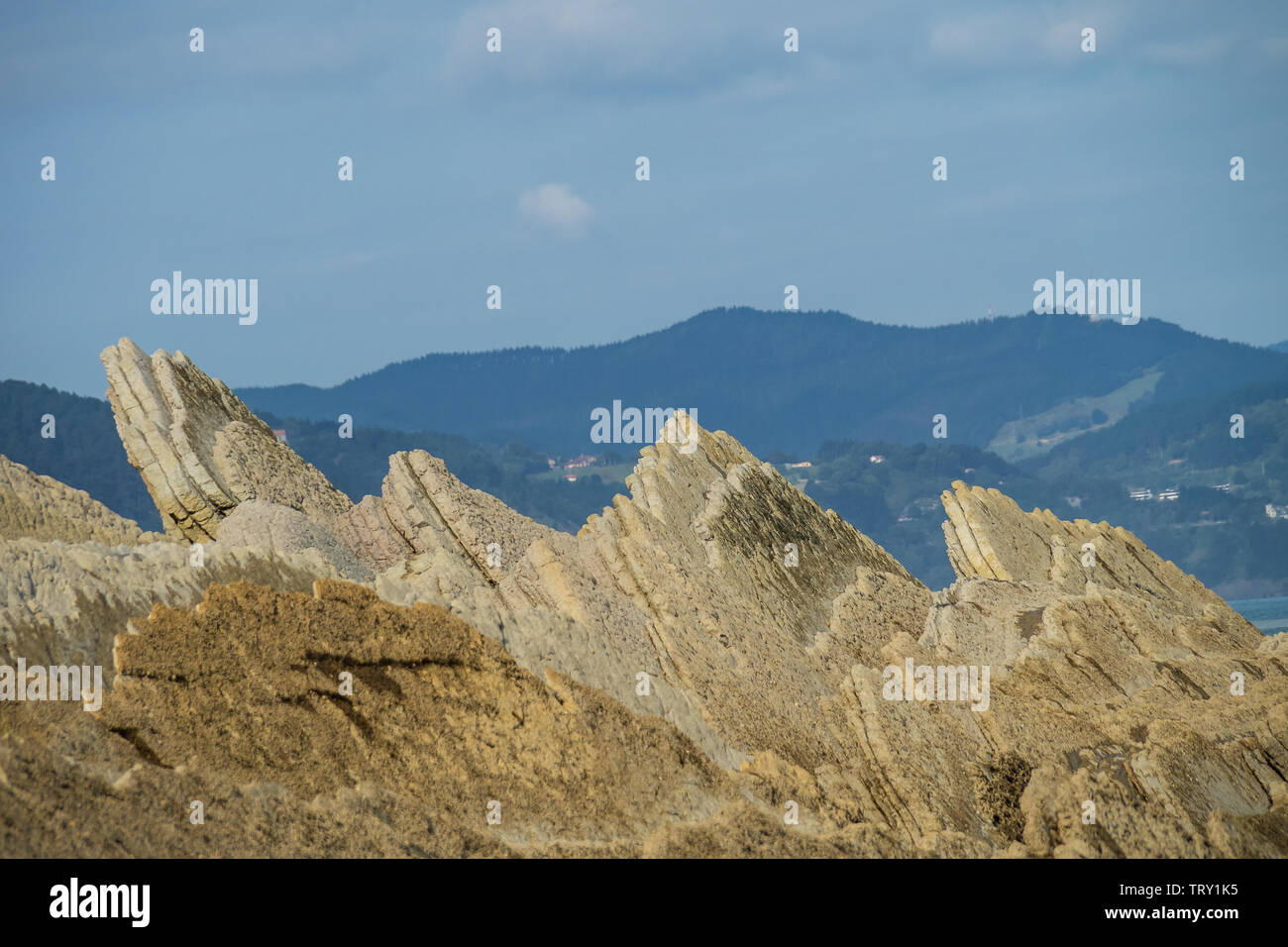 The Acantilado Flysch in Zumaia - Basque Country. Flysch is a sequence ...