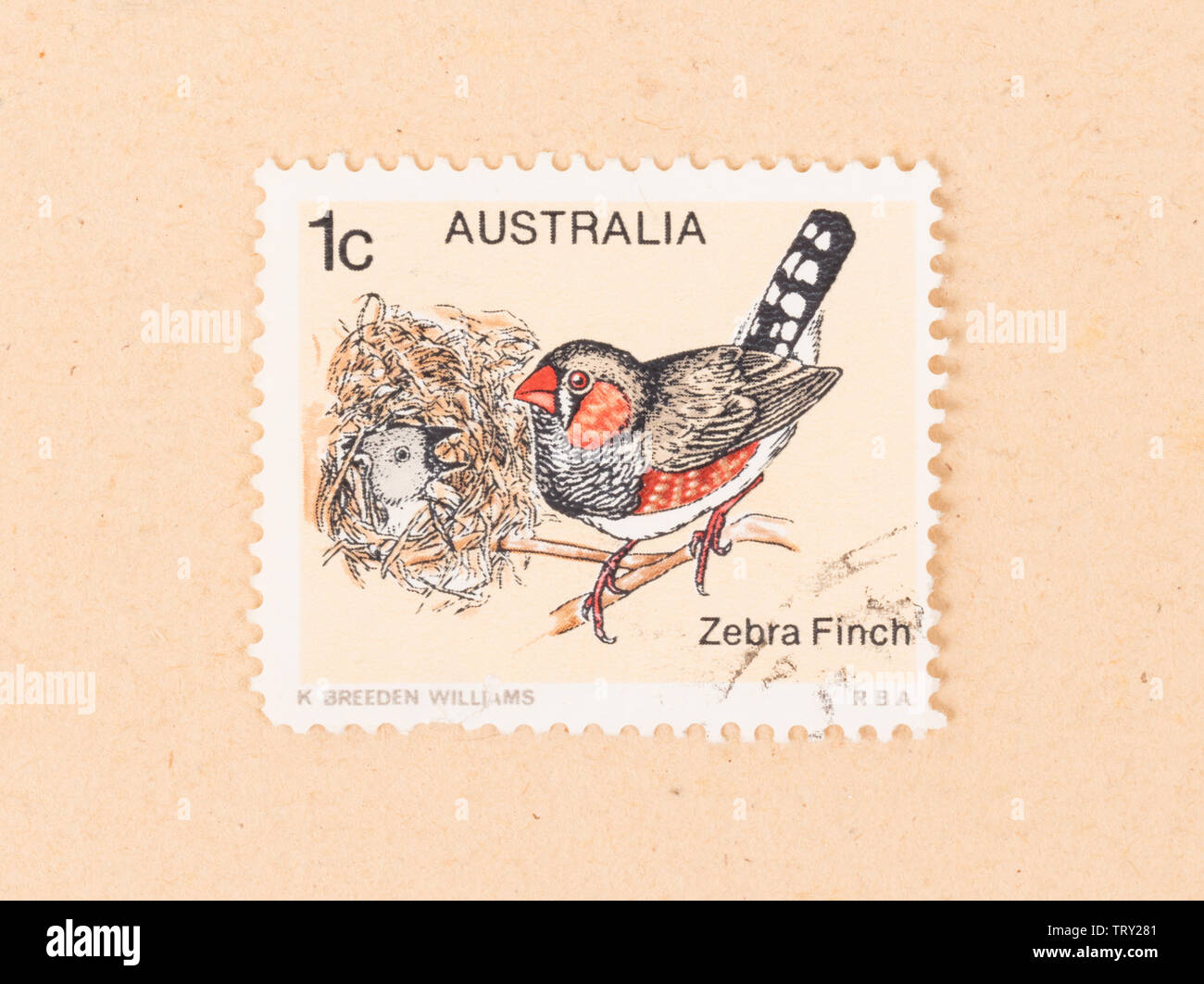 AUSTRALIA - CIRCA 1970: A stamp printed in Australia shows a Zebra ...