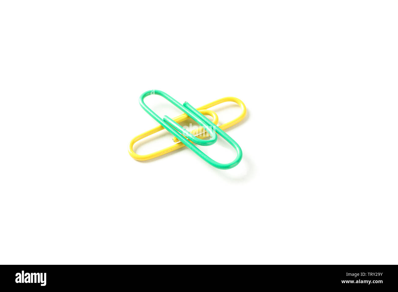 Color paper clips isolated on white background Stock Photo - Alamy