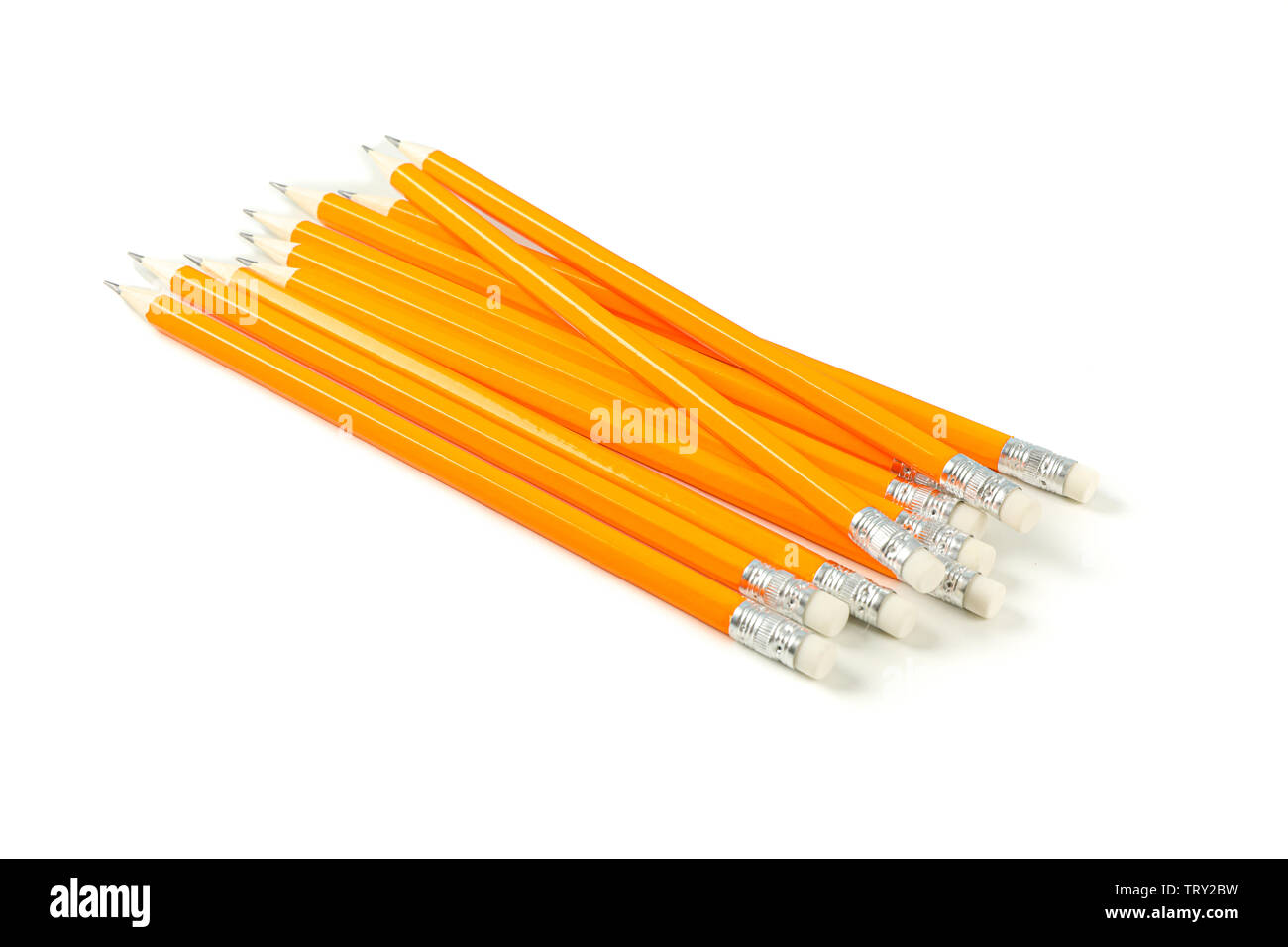 Many pencils isolated on white background. Stationery Stock Photo - Alamy