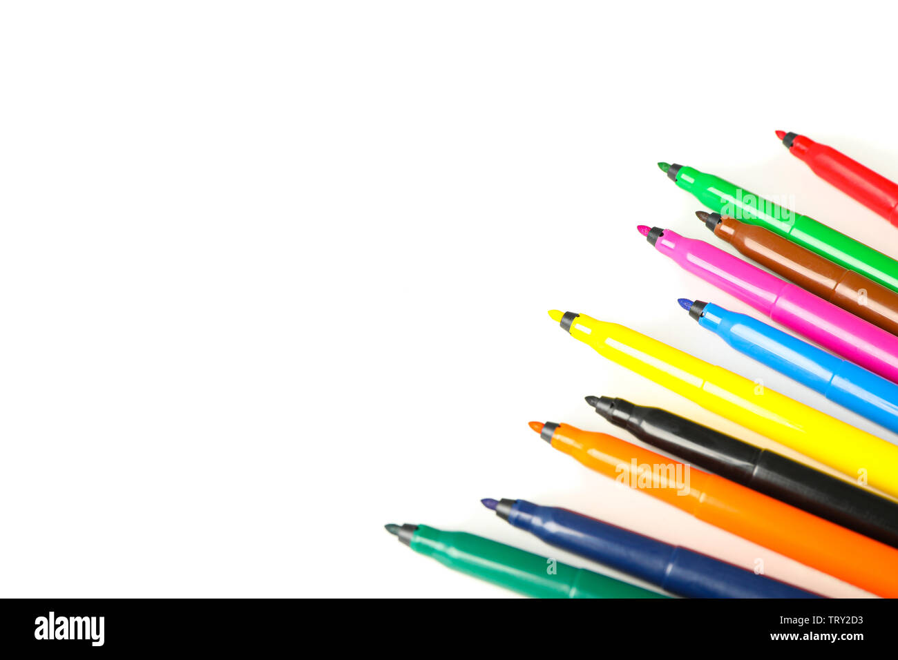 Color markers isolated on white background Stock Photo - Alamy