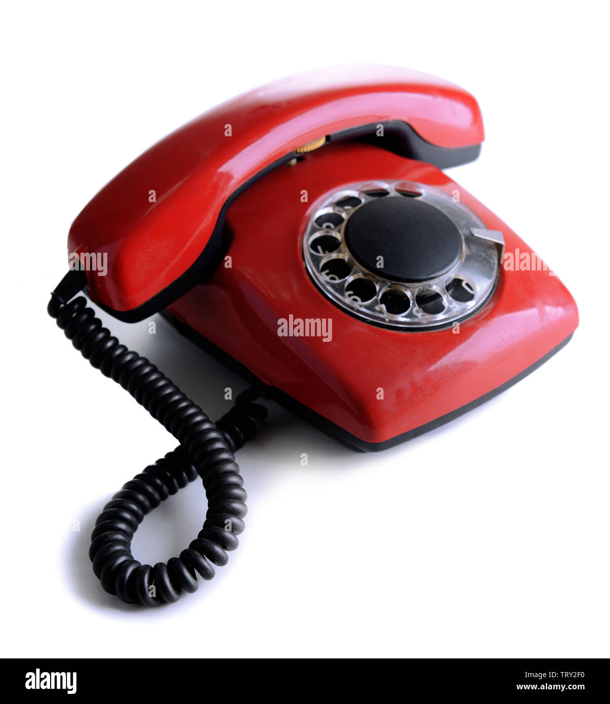 Old style red telephone Cut Out Stock Images & Pictures - Alamy