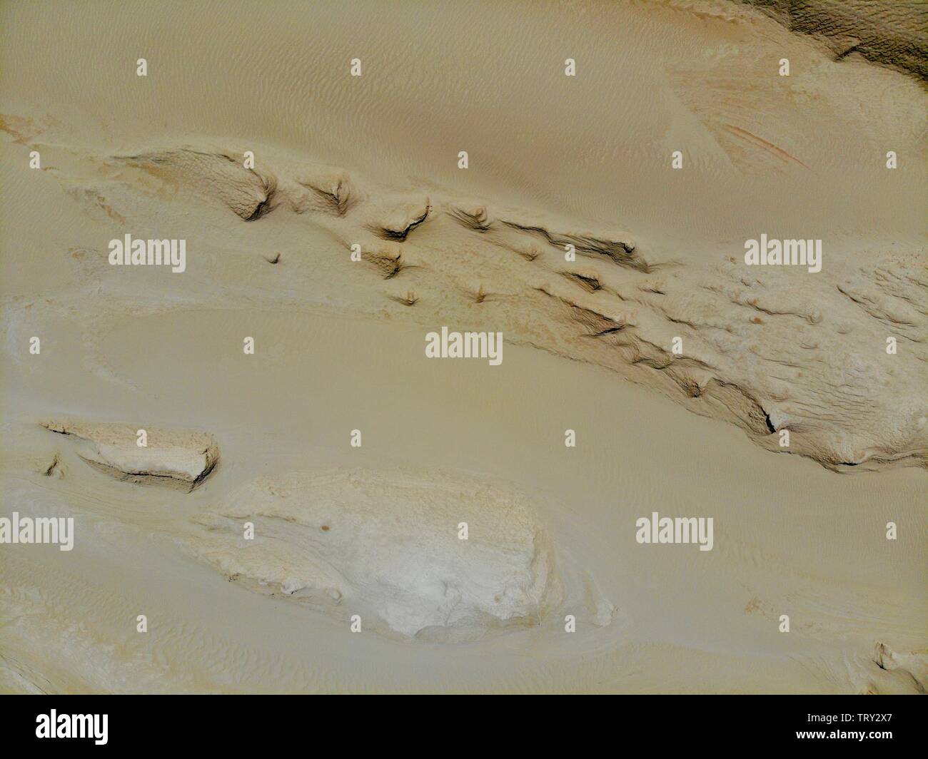 The midair view of Yardan National Geological Park, Gansu, China Stock ...