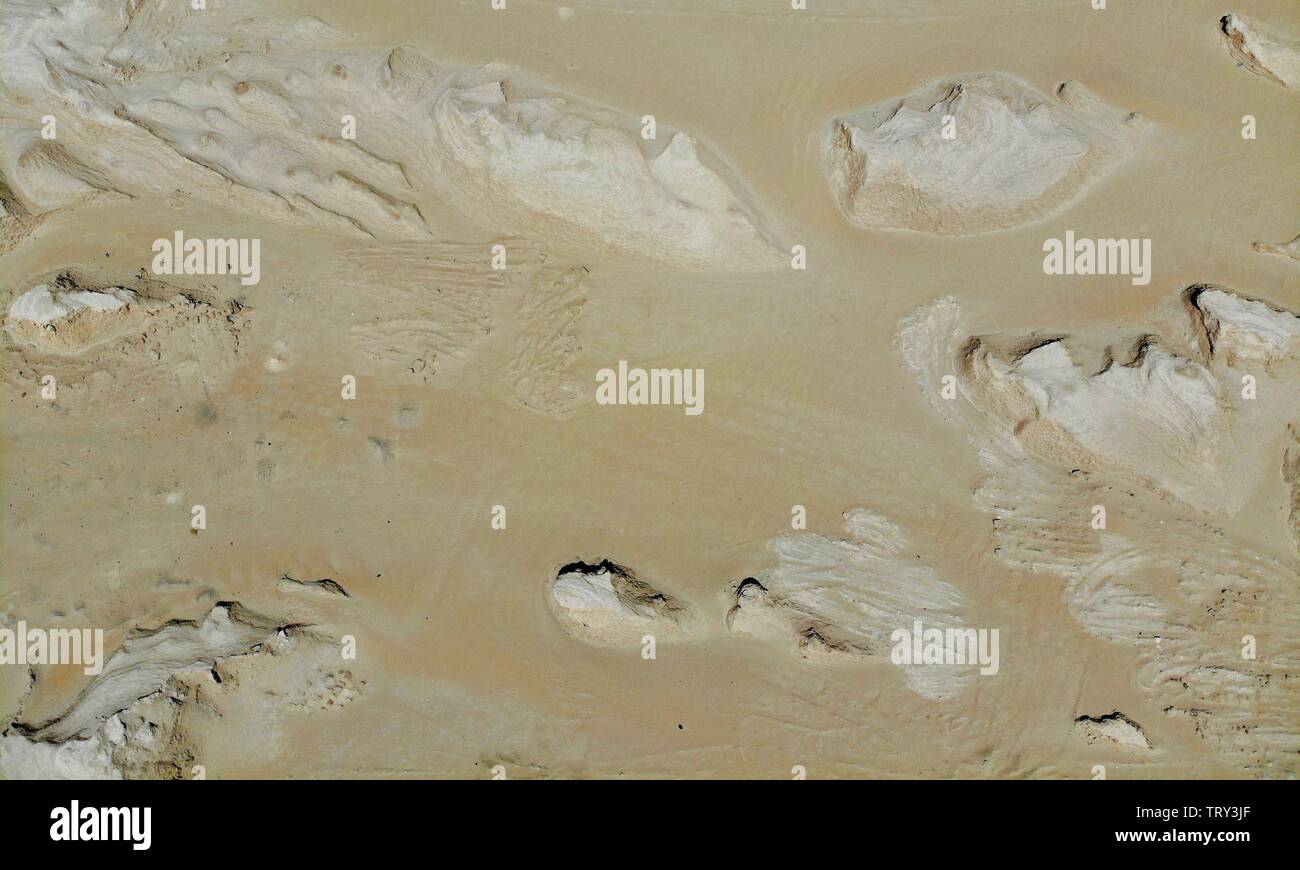 The midair view of Yardan National Geological Park, Gansu, China Stock ...