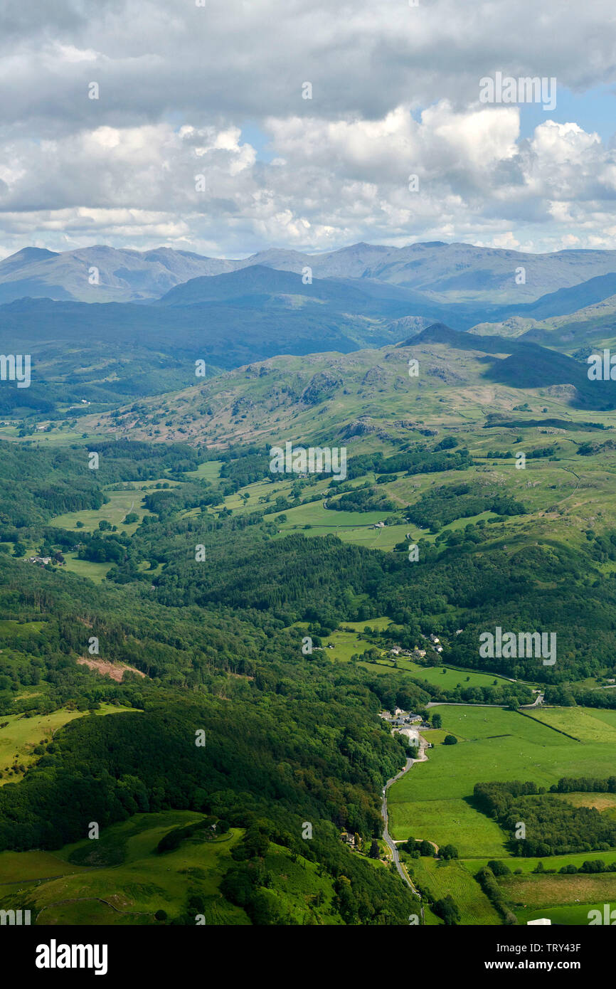 A panoramic view of the Lake district Fells, cumbria, North West ...