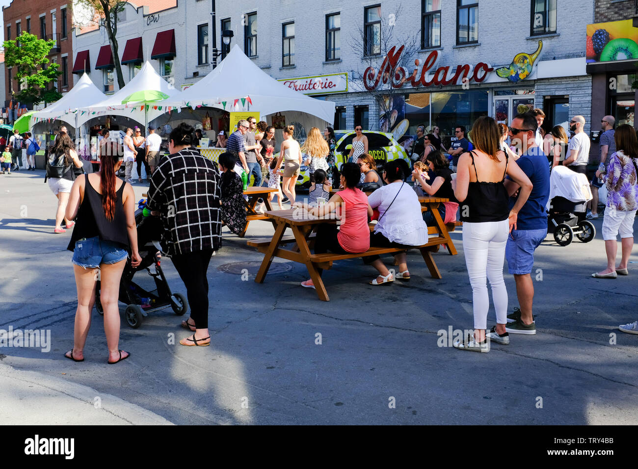 Street fair, Little Italy, Montreal Stock Photo - Alamy