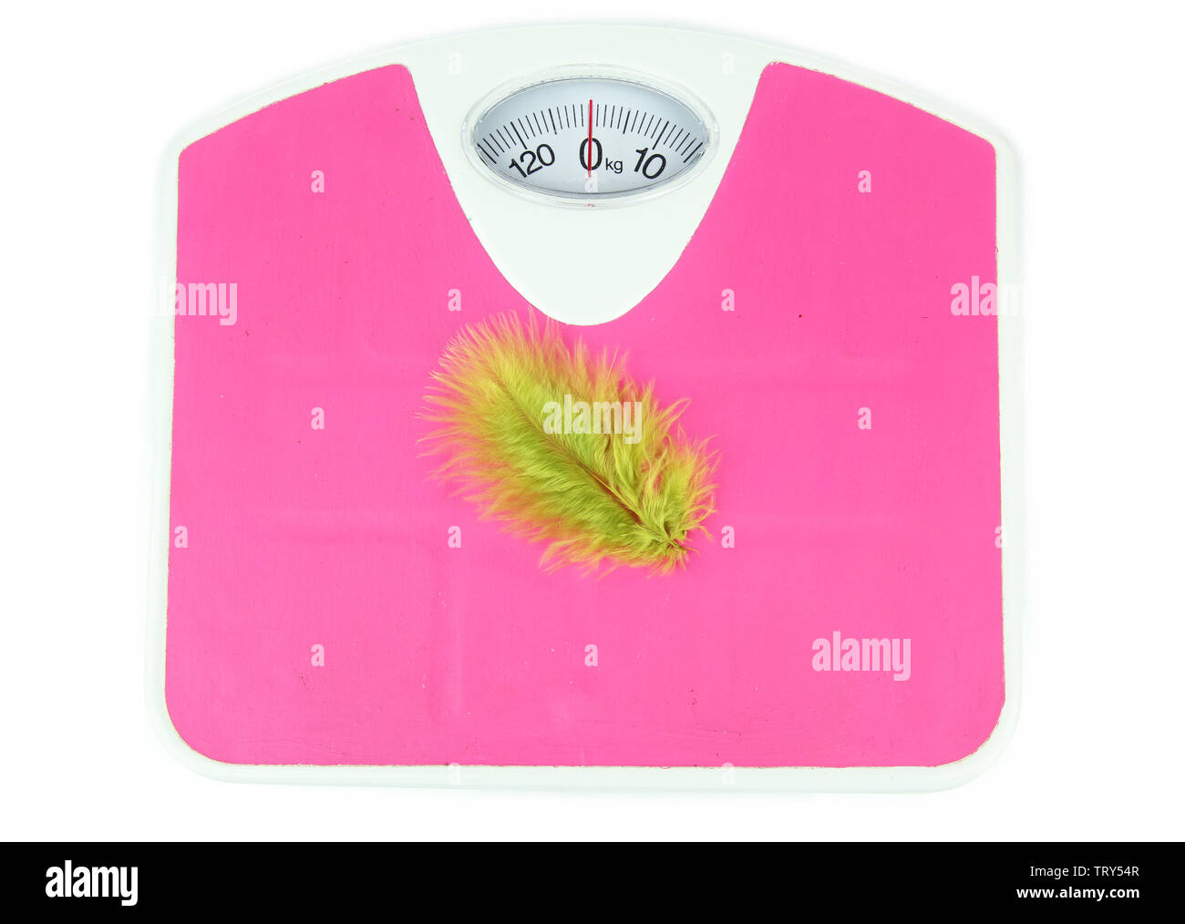 Feather on scales isolated on white Stock Photo - Alamy