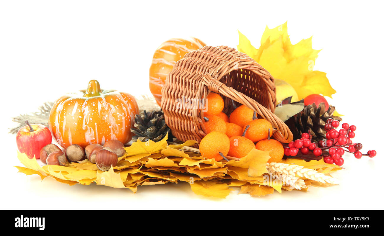 Beautiful autumn composition, isolated on white Stock Photo - Alamy