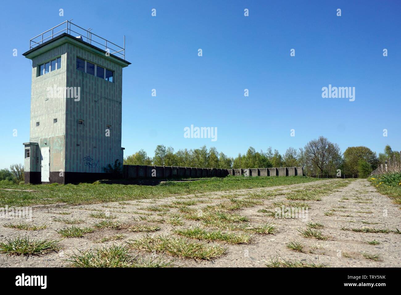 30th anniversary Fall of the Wall. Picture shows fences,wall, watch ...