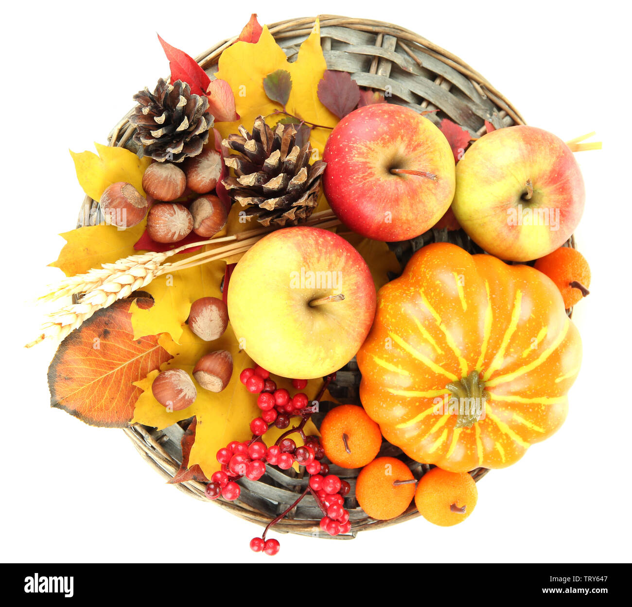 Autumn harvest composition apples Cut Out Stock Images & Pictures - Alamy