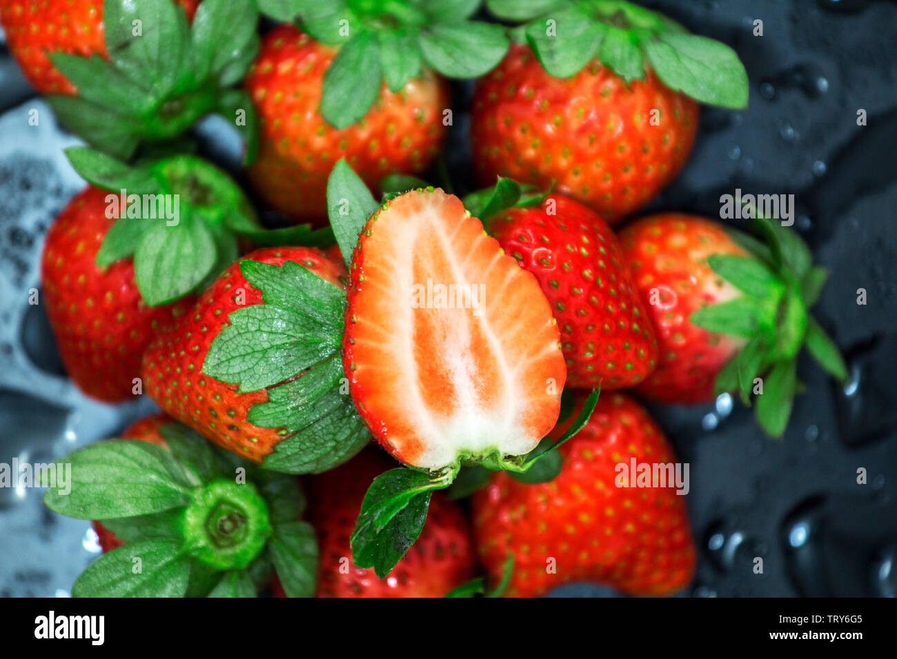 Strawberries, fruits and vegetables Stock Photo - Alamy