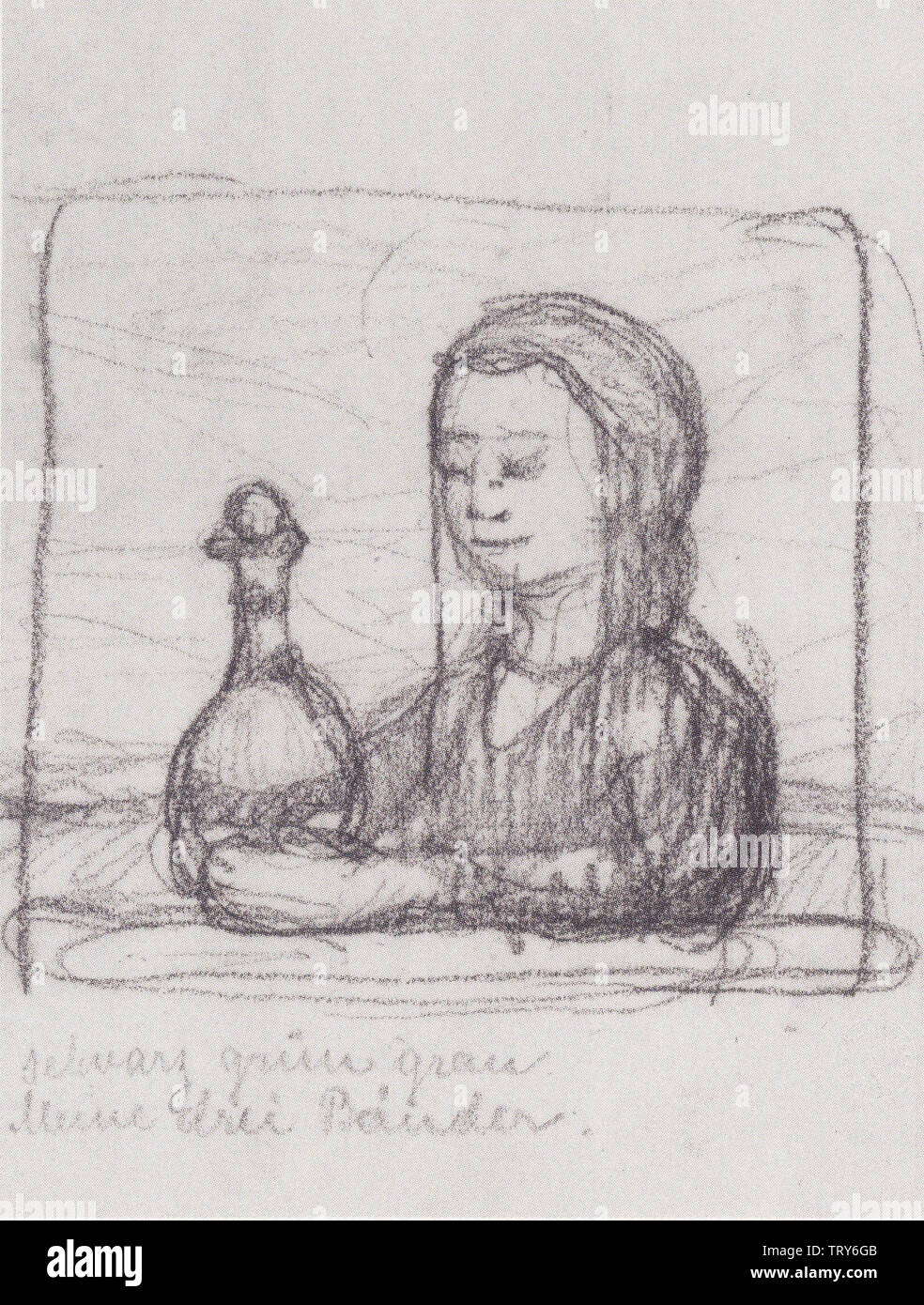 Paula Modersohn-Becker - Portrait Woman With Pitcher C 1902 Stock Photo ...