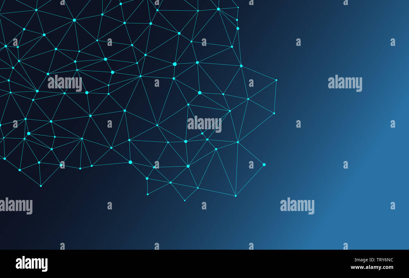 Interconnected dot wire material with a sense of technology. Big data ...