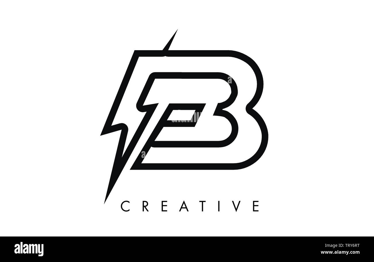 EB Letter Logo Design With Lighting Thunder Bolt. Electric Bolt Letter ...