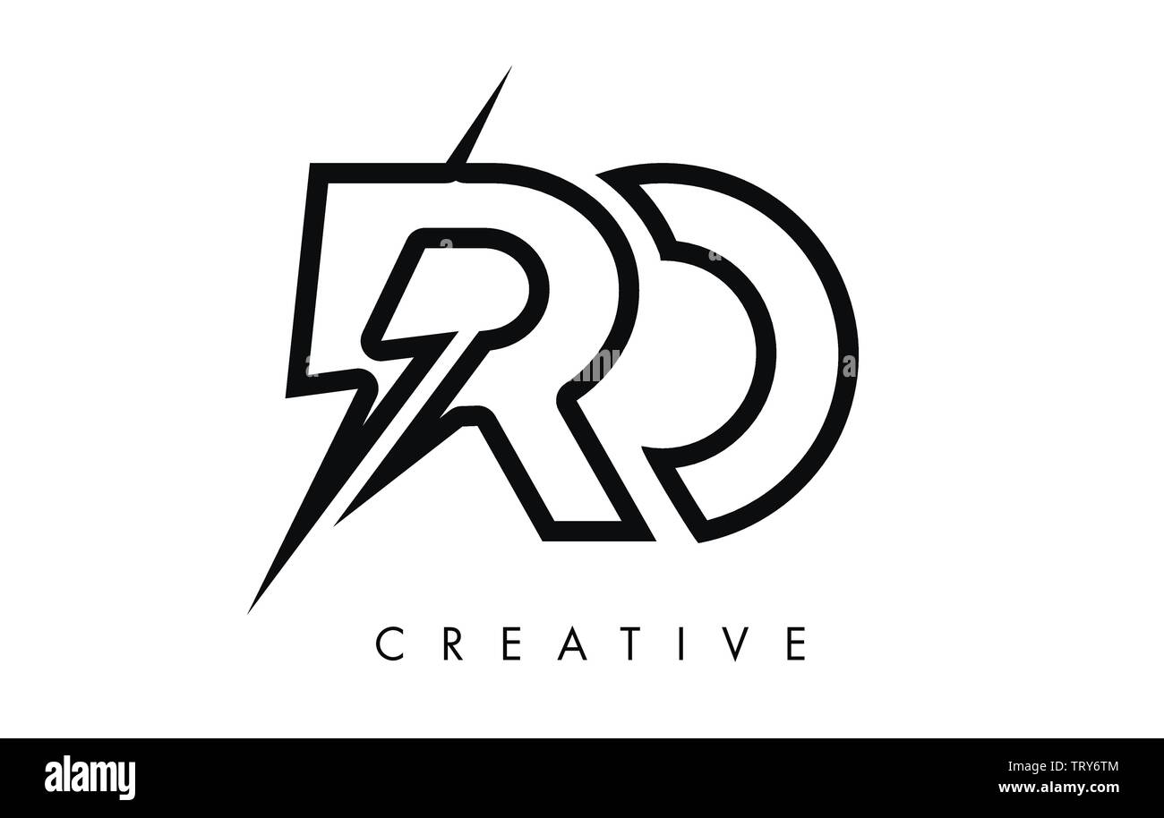 RO Letter Logo Design With Lighting Thunder Bolt. Electric Bolt Letter ...