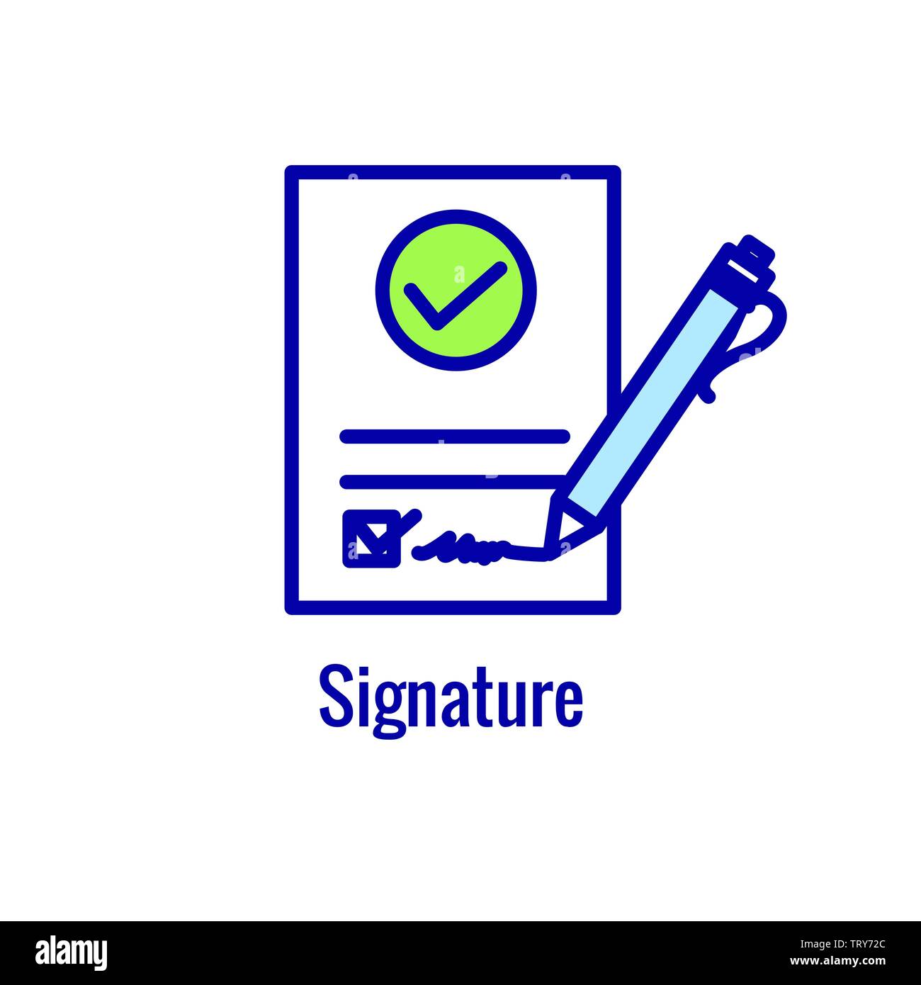Approval & Signature Icon with approved imagery - to show someone's ...