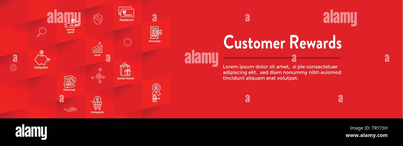 Customer Rewards Icon Set & Web Header Banner Design Stock Vector Image ...