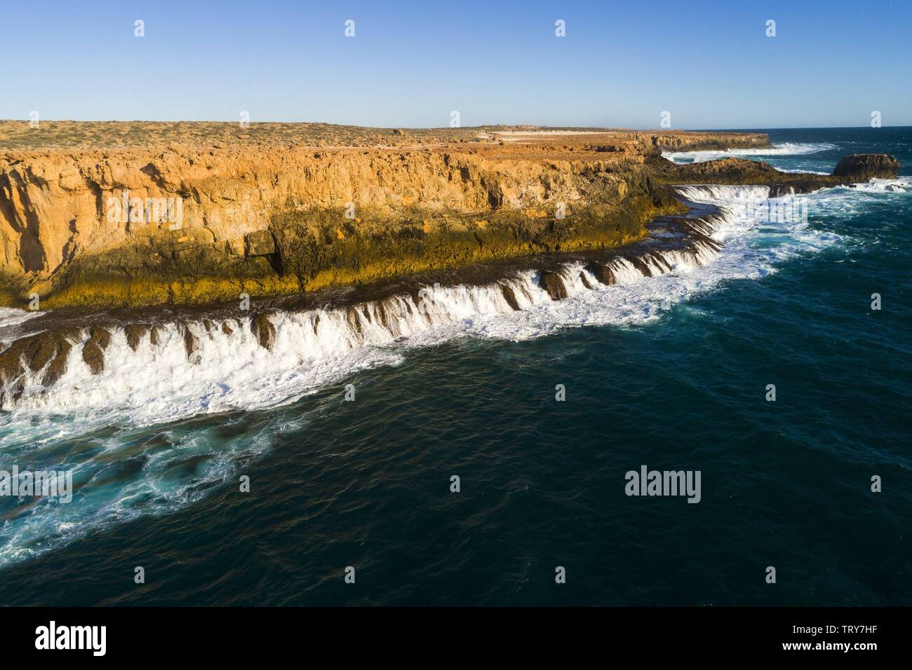 Aerial view of the Quobba coastline, Northwest Australia. April 2019 ...