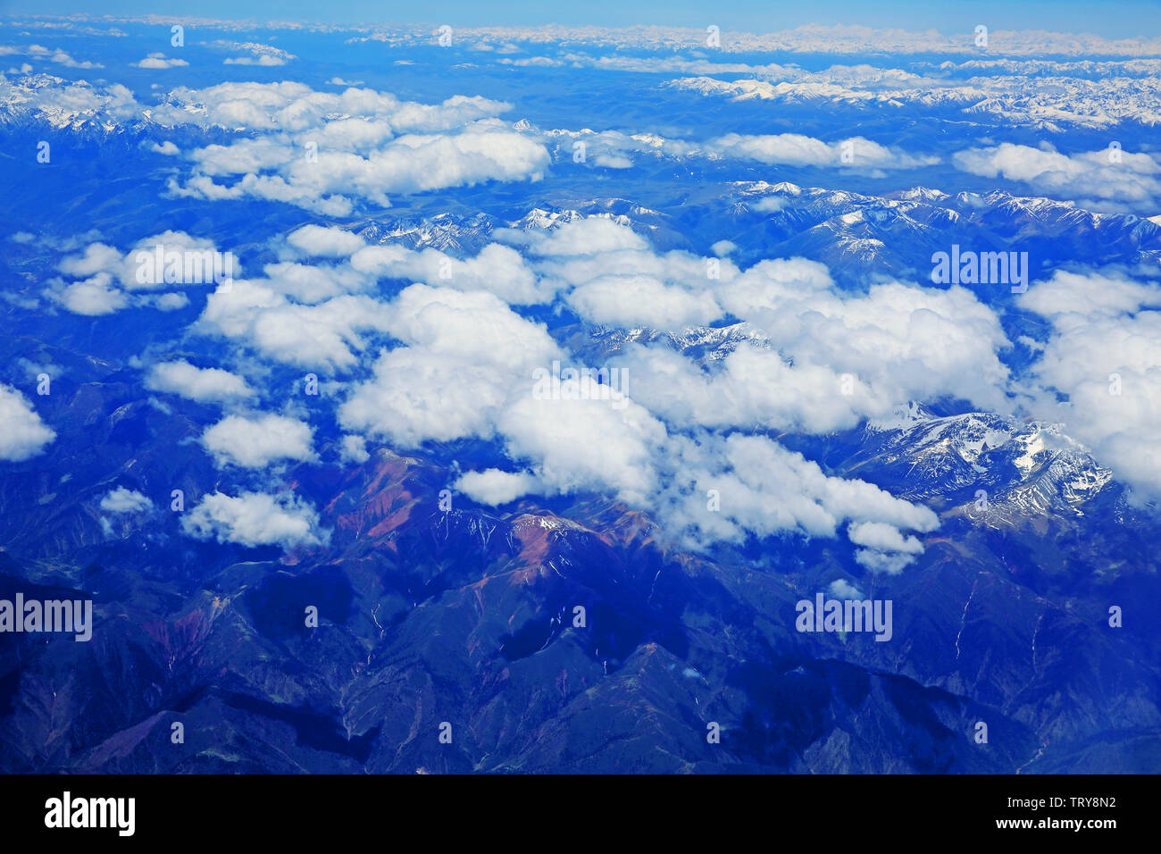 Aerial photography of the snowy plateau Stock Photo - Alamy