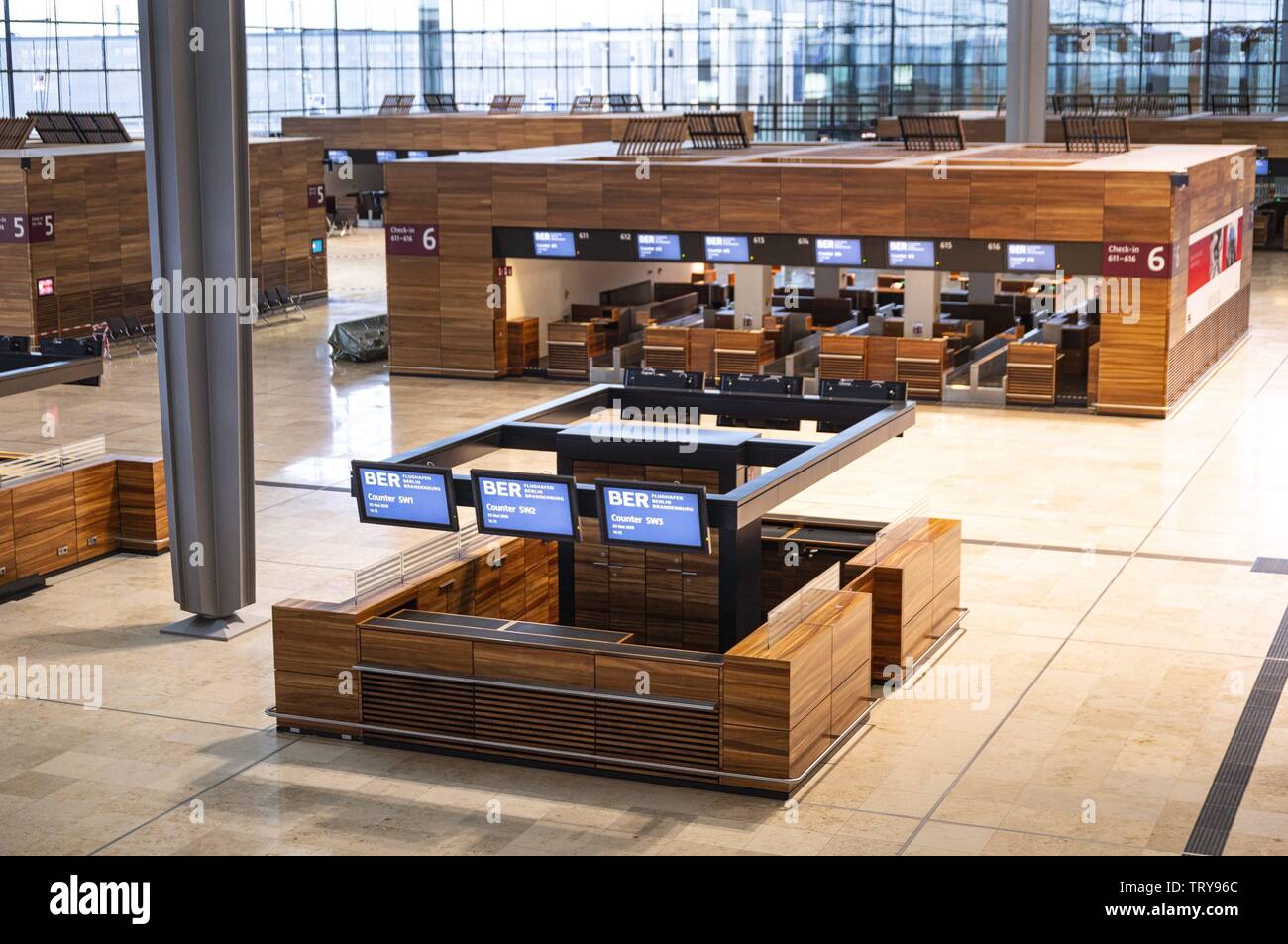 Orphaned check-in counters in the main terminal (Terminal 1) of the ...