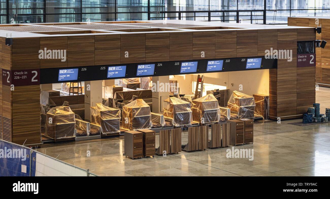 Orphaned check-in counters in the main terminal (Terminal 1) of the ...