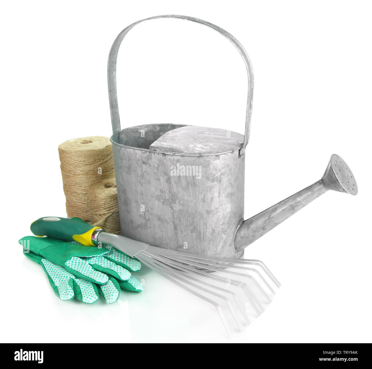 Gardening tools isolated on white Stock Photo - Alamy