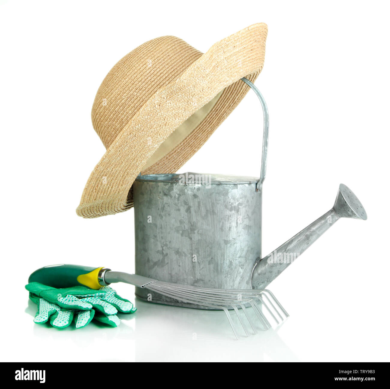 Gardening tools isolated on white Stock Photo - Alamy