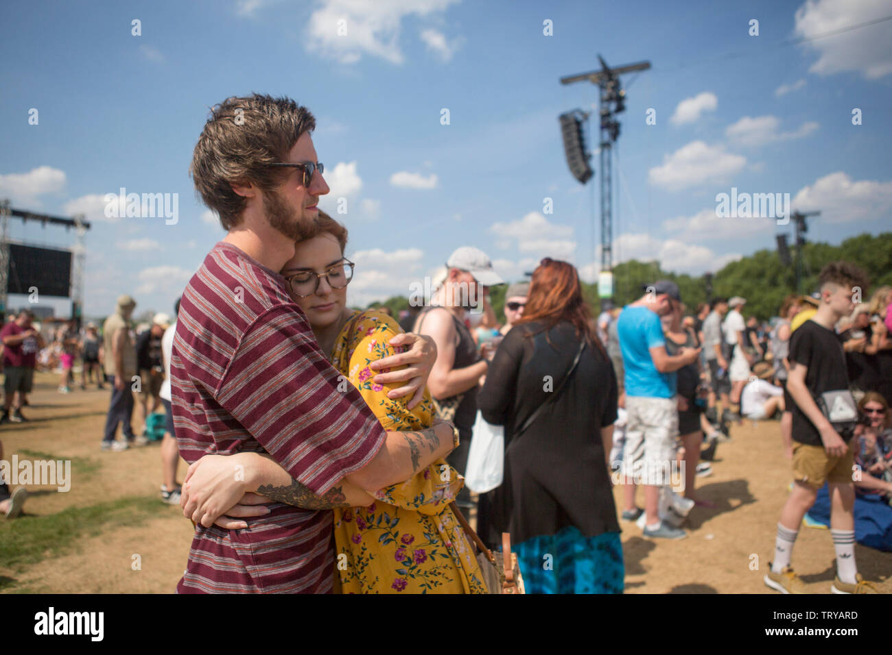 Attendees of BST music festival Stock Photo - Alamy