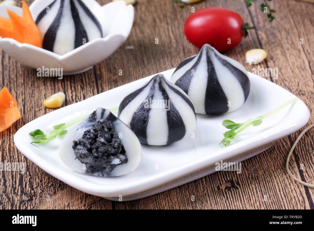 Fish balls stuffed white cheese fish balls color brushed fish balls red ...