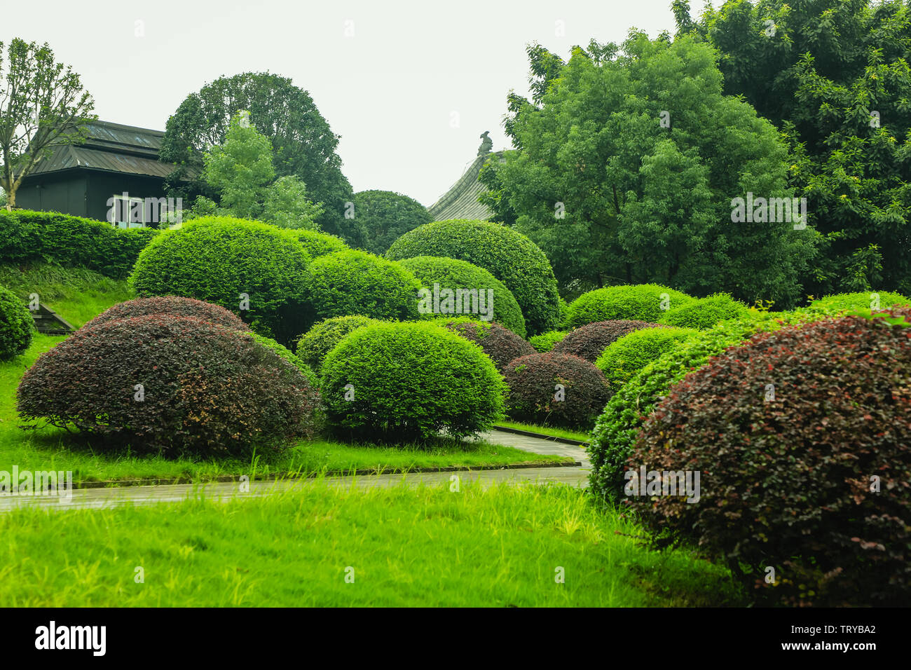 Gardening at Huayan Temple, Chongqing Stock Photo - Alamy