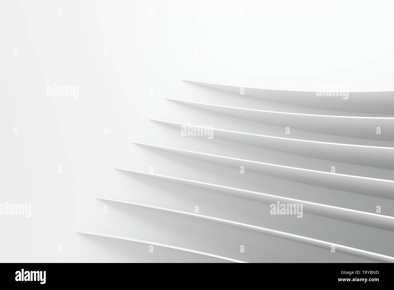 Three dimensional rendering, white gradient curved background Stock ...