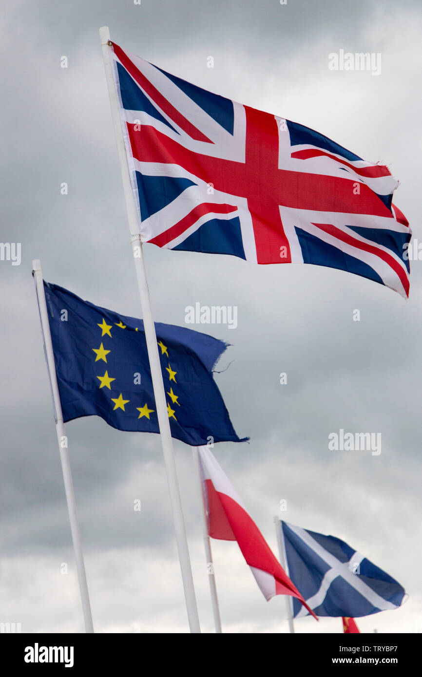 Scottish eu flag flying hi-res stock photography and images - Alamy