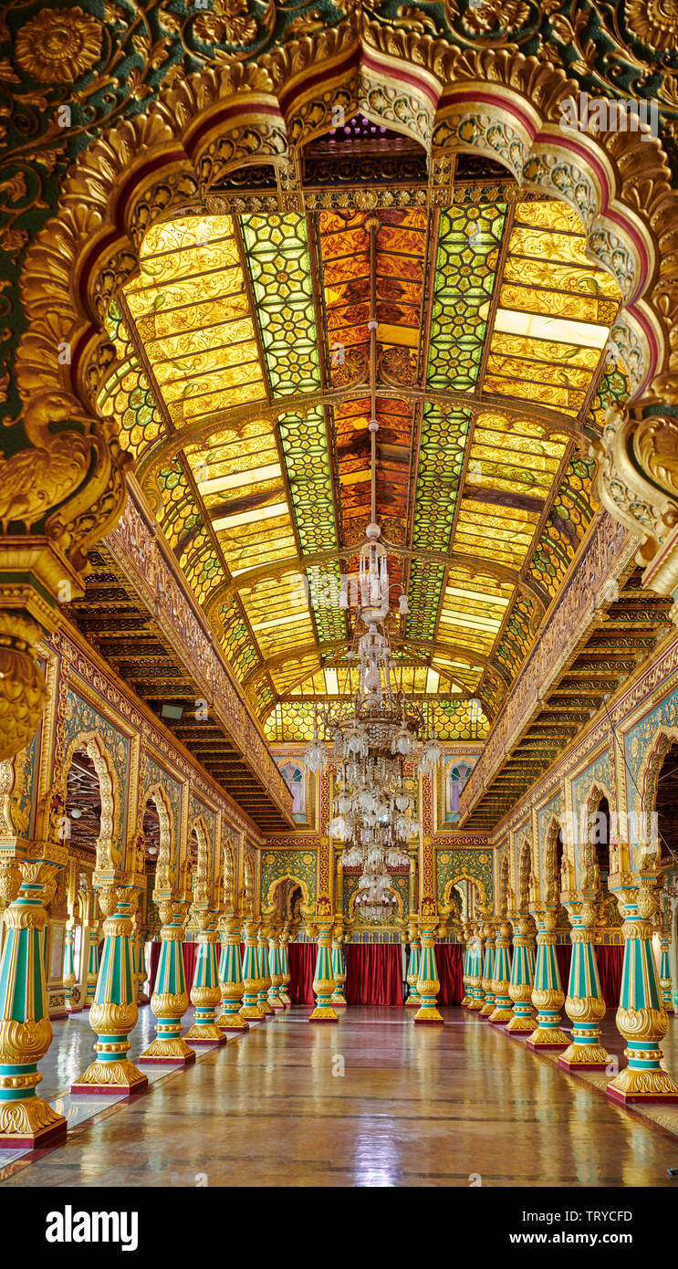 Mysore palace interior hi-res stock photography and images - Alamy