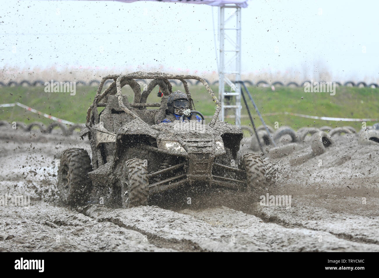 A wonderful moment in the car cross-country rally Stock Photo - Alamy