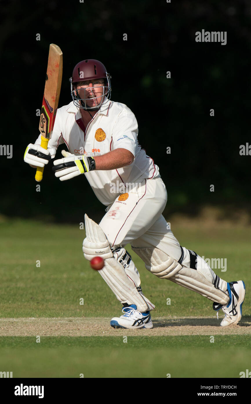 Batsman in action hitting ball hi-res stock photography and images - Alamy