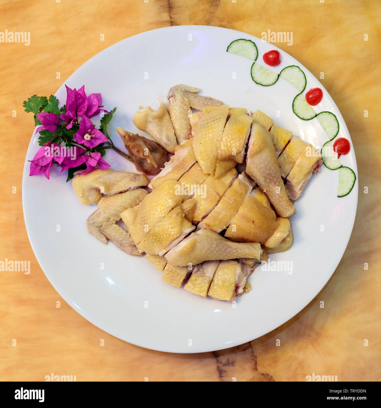 Apricot white-cut chicken Stock Photo - Alamy