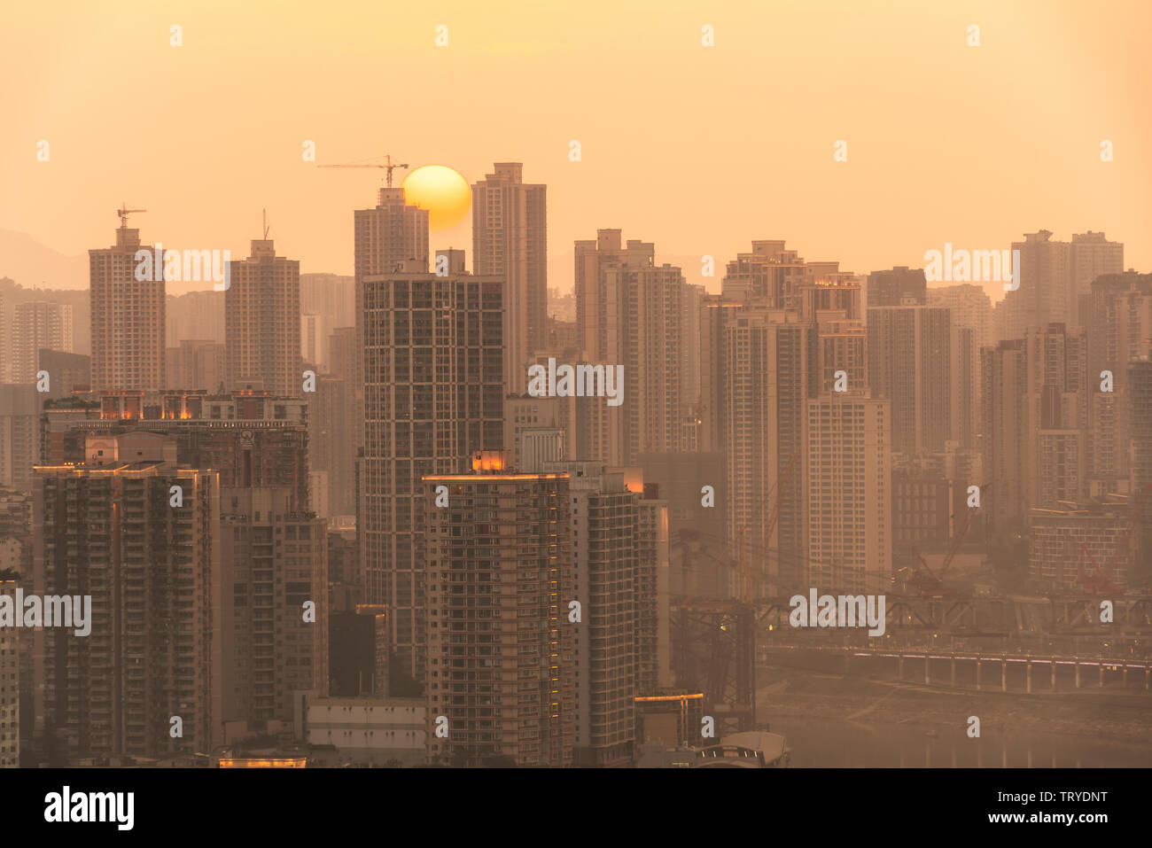high-rise building in the sunset Stock Photo - Alamy