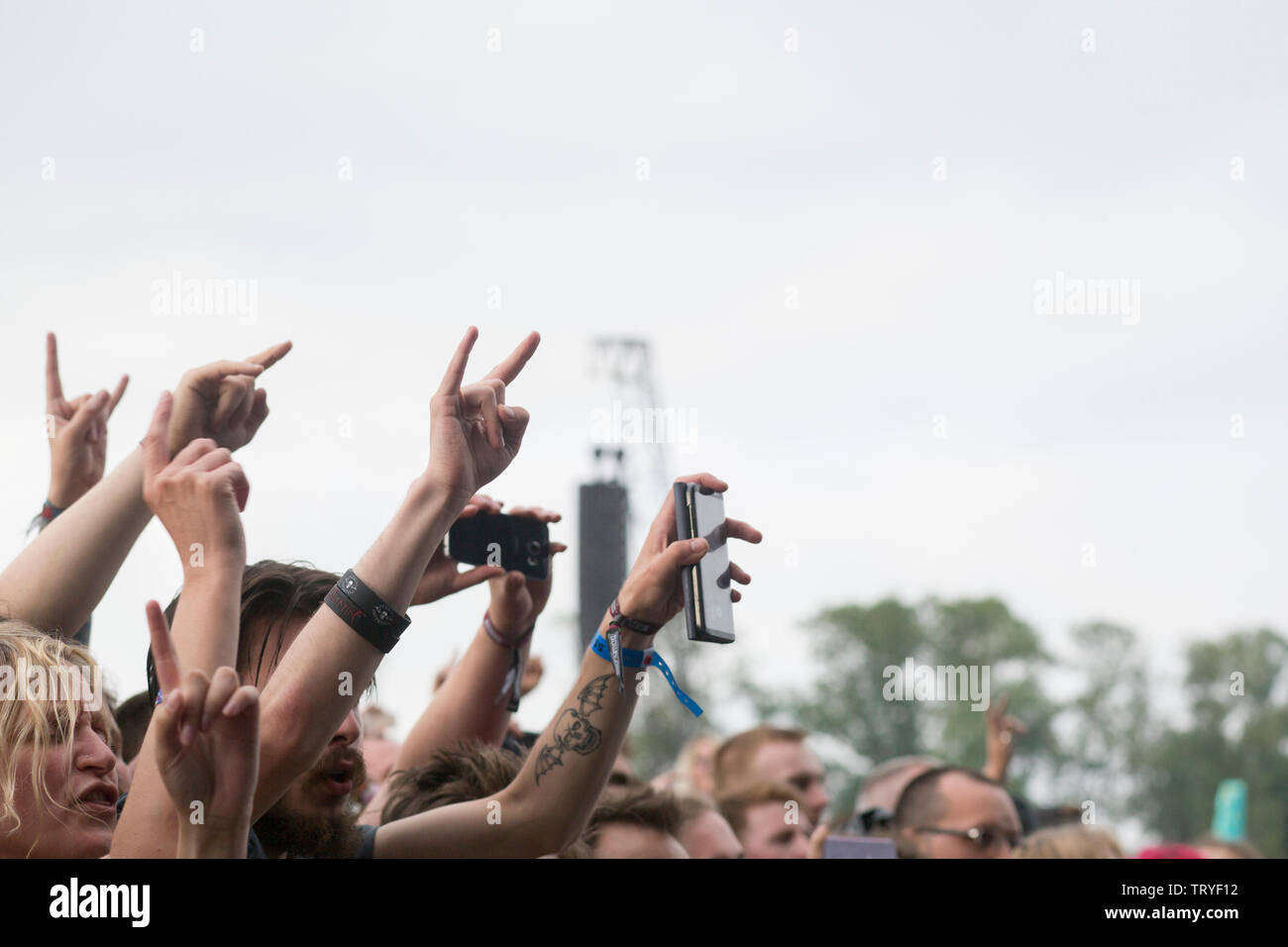 Attendees of Download Music Festival 2018 Stock Photo - Alamy