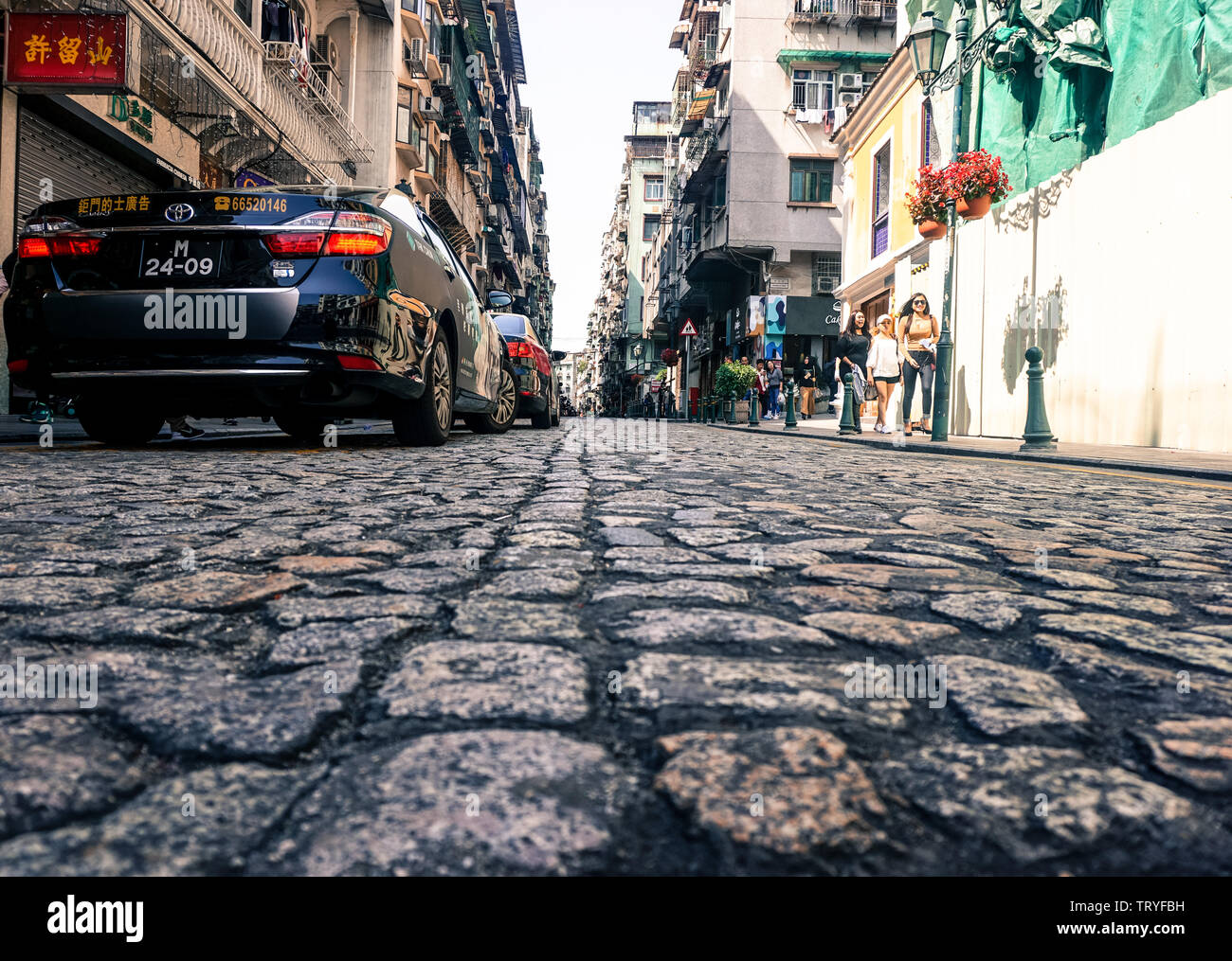 The streets of Macau Stock Photo - Alamy