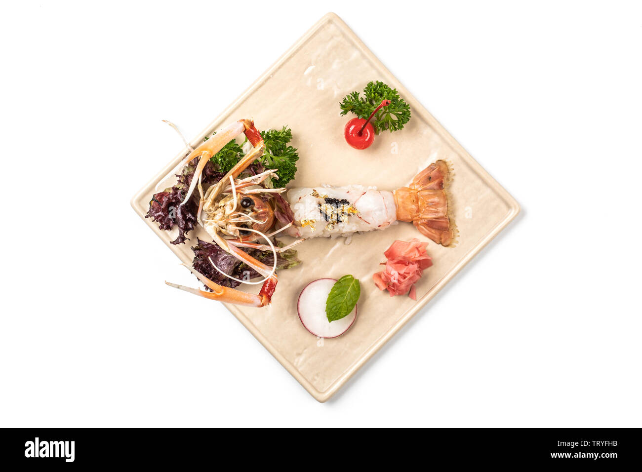 Sushi on white background Stock Photo - Alamy