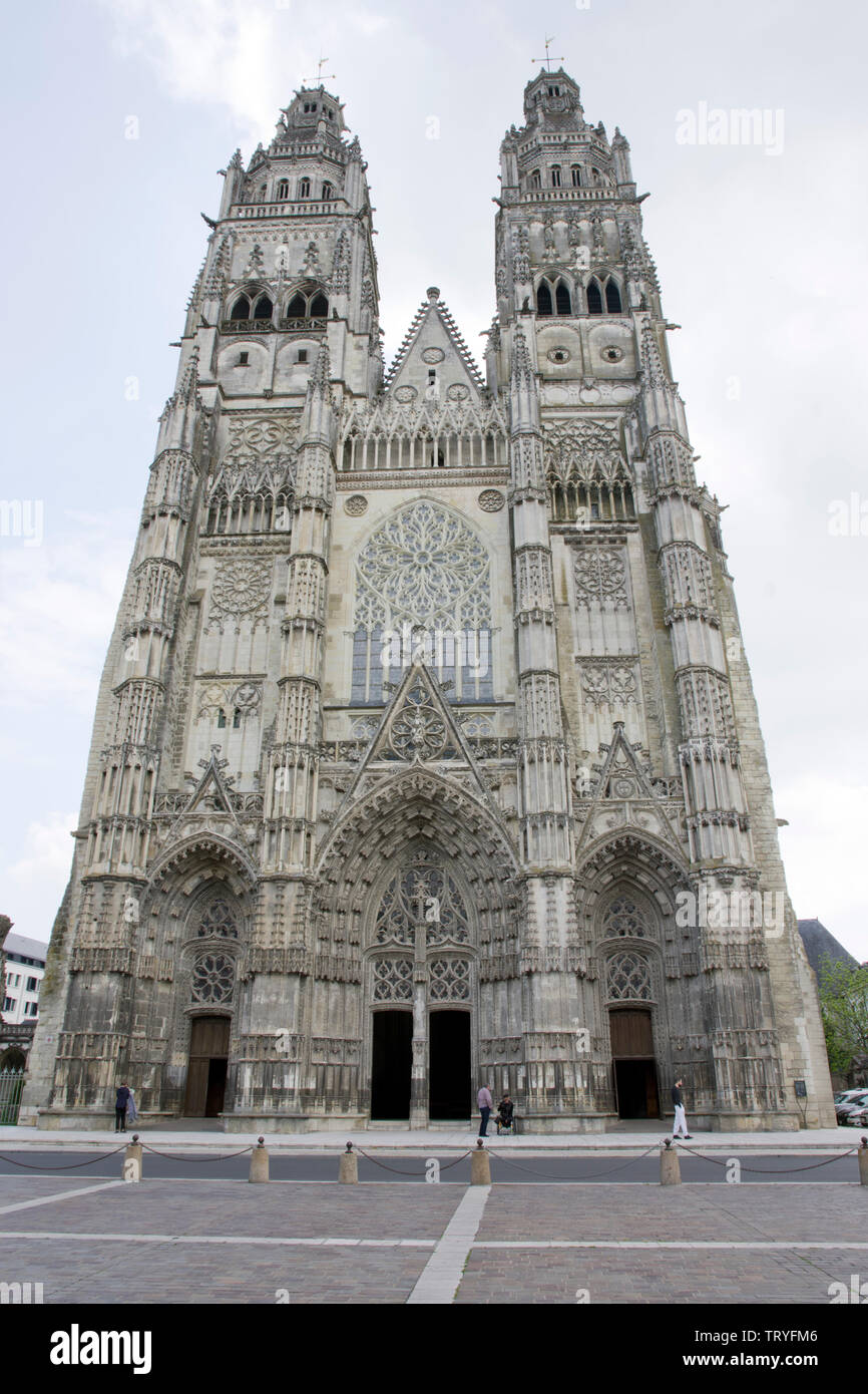 West face, Tours cathedral Stock Photo - Alamy