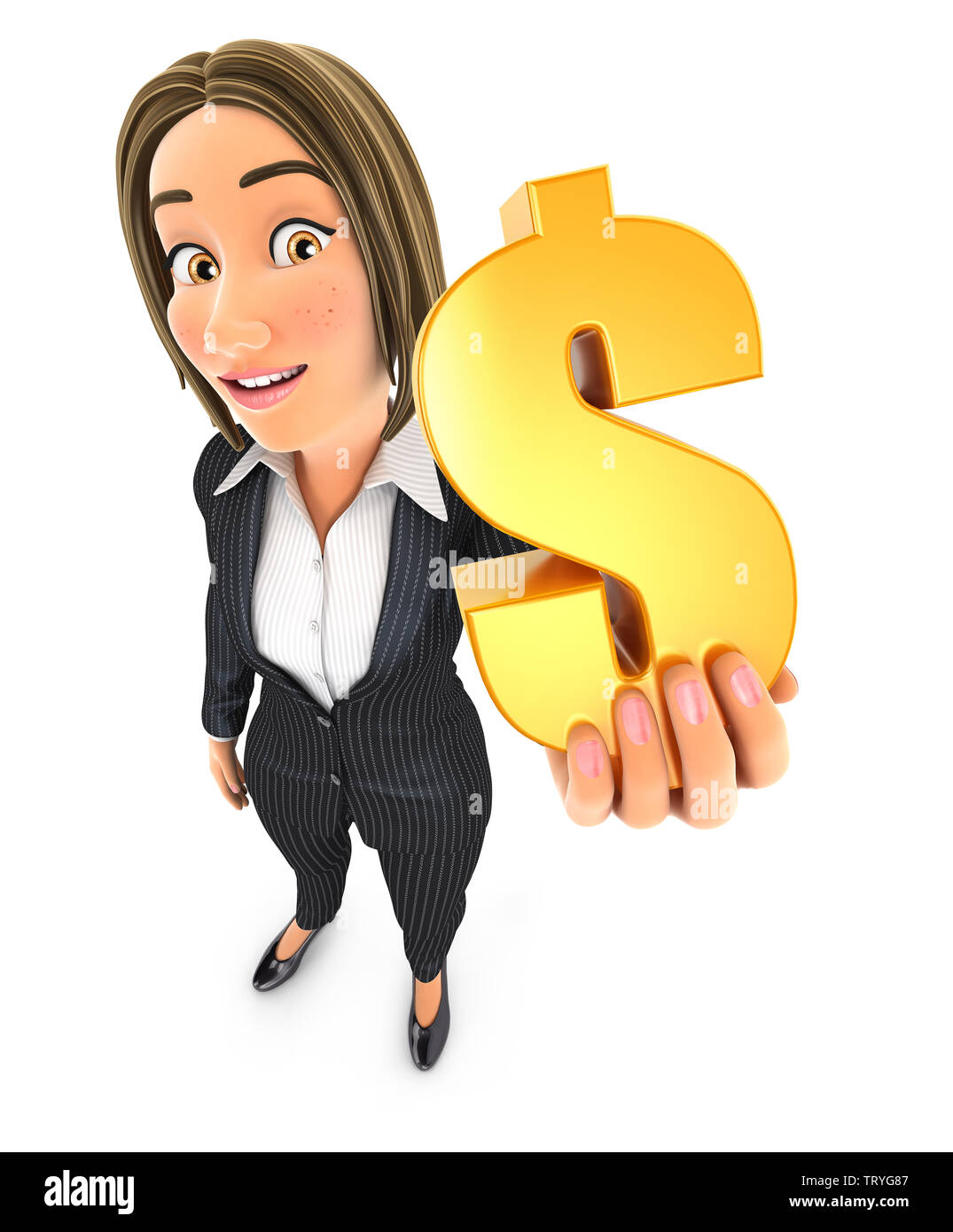 Cartoon Gold Money Sign