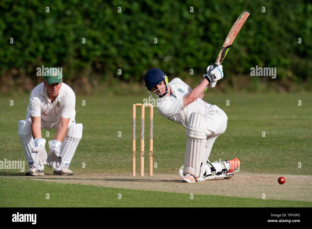 Batsman in action Stock Photo - Alamy