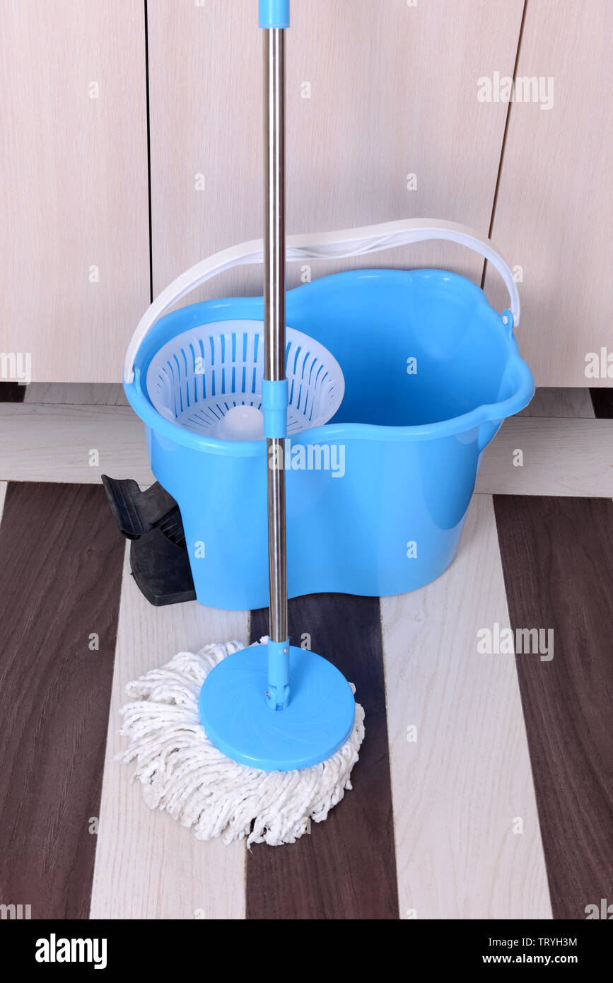 House cleaning with mop Stock Photo - Alamy