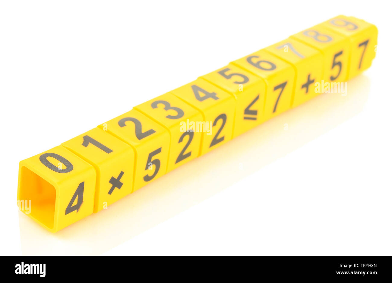 Educational cubes with different numbers isolated on white Stock Photo ...