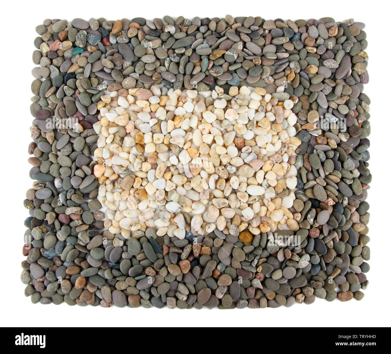 Frame of small sea stones, isolated on white Stock Photo - Alamy