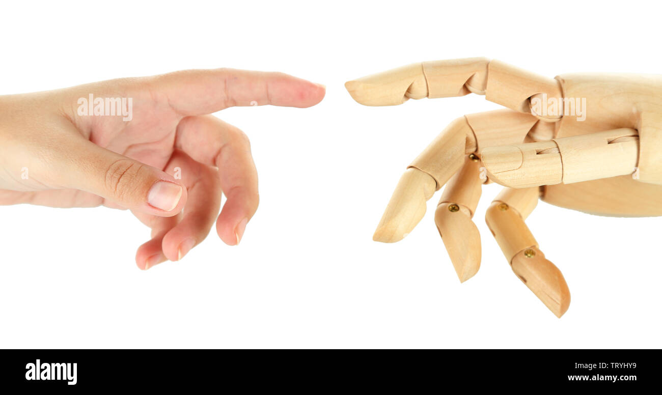 Two hands isolated on white Stock Photo - Alamy