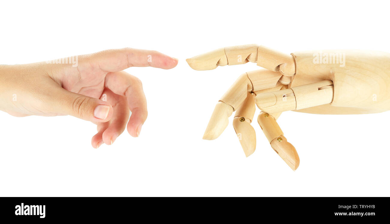 Two hands isolated on white Stock Photo - Alamy