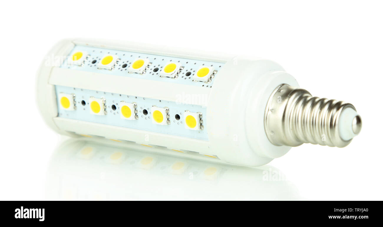 LED light bulb isolated on white Stock Photo - Alamy