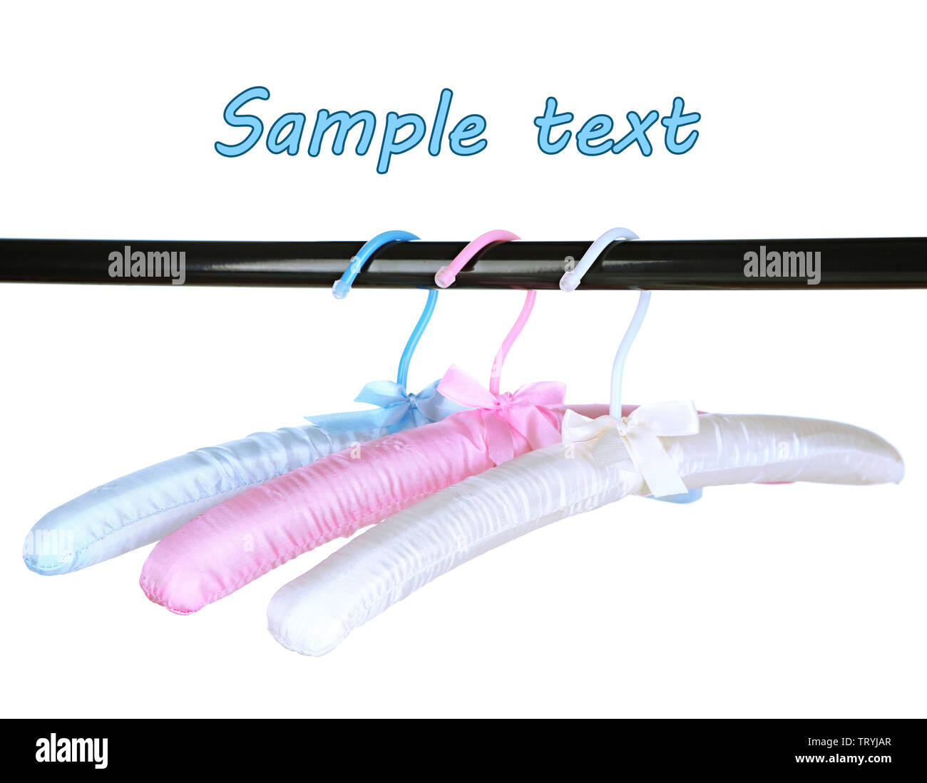 Beautiful hangers isolated on white Stock Photo - Alamy